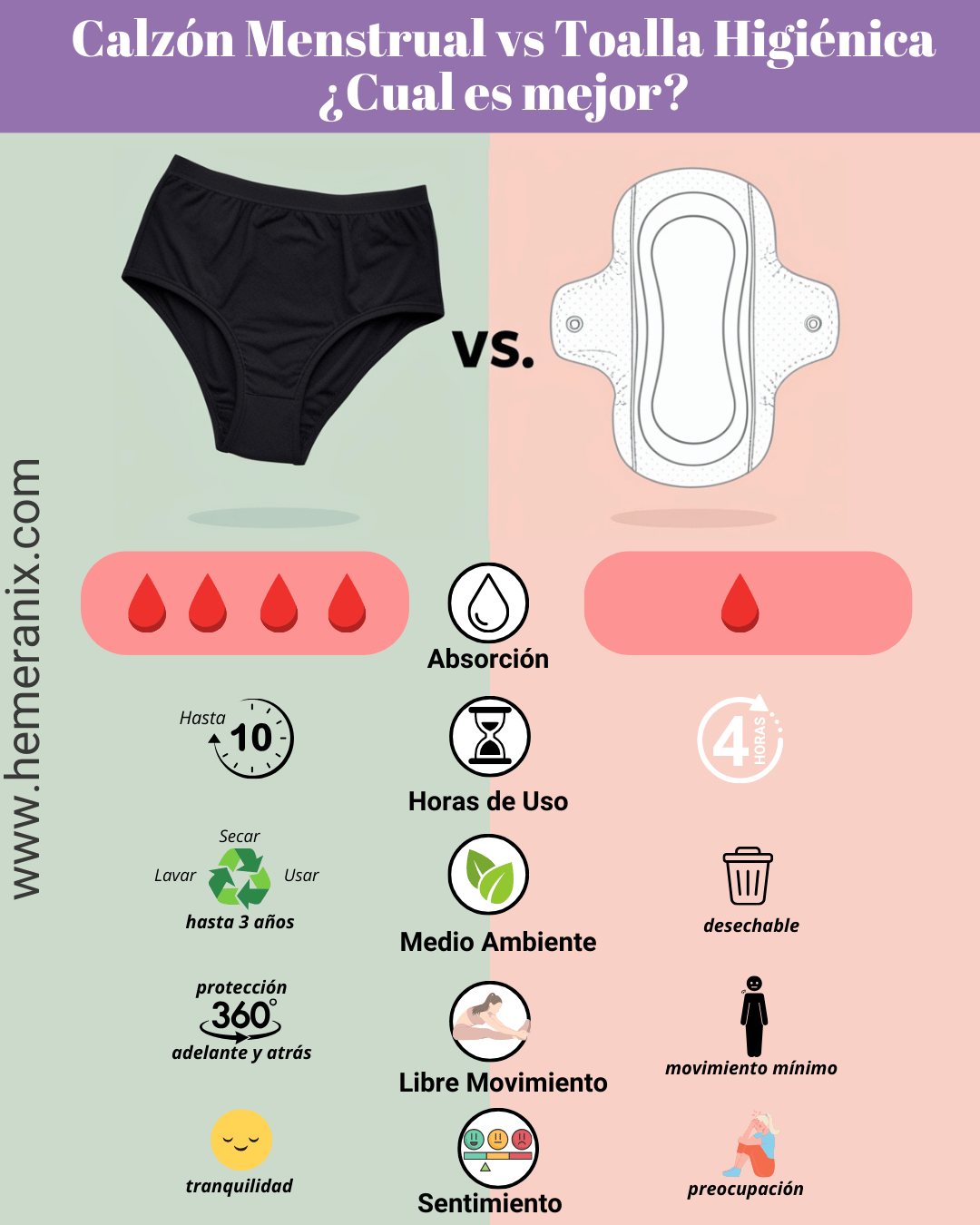 Infografía Calzón Menstrual Vs Toalla Higiénica Cuál Es Mejor